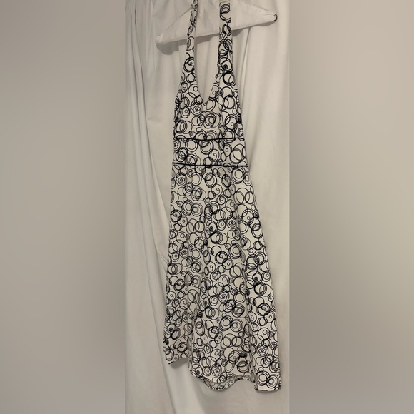 AB Studio | Dresses | Ab Studio Black White Geometric Halter Aline ...